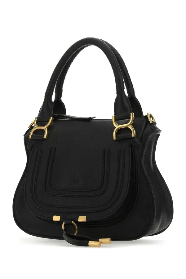 Chloé Leather Small Marcie Handbag - Black