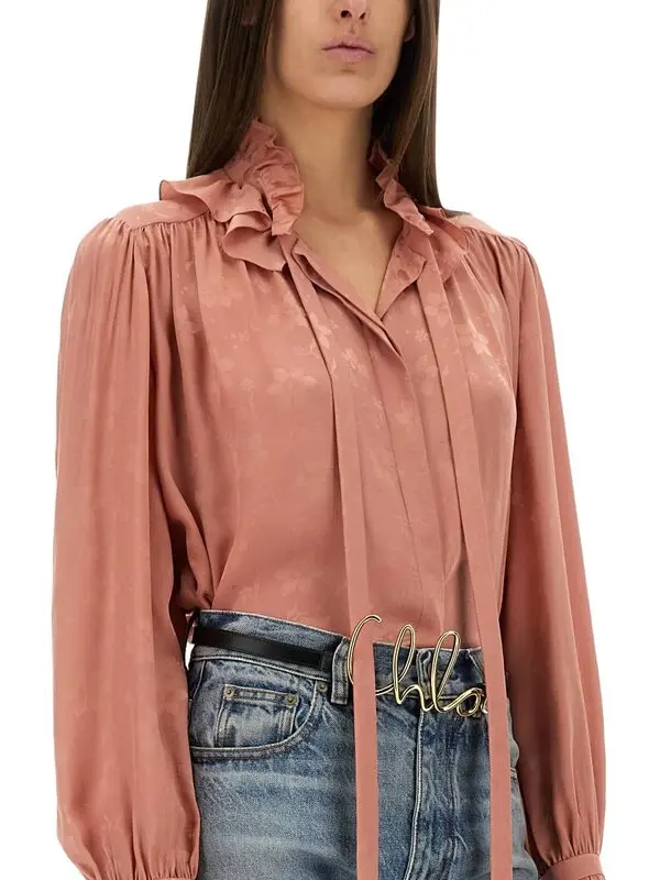 Chloé Fluid Silk Jacquard Blouse