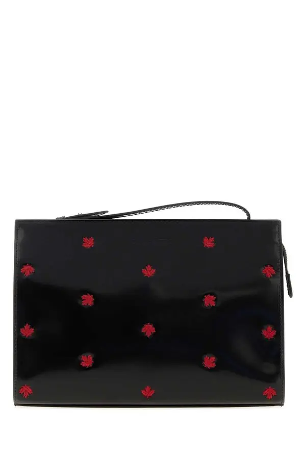 Dsquared2 Leather Maple Leaf Clutch
