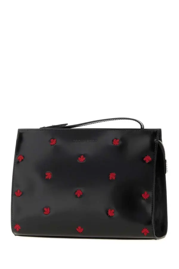 Dsquared2 Leather Maple Leaf Clutch