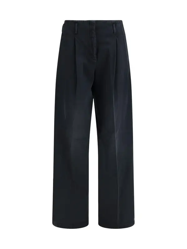 GOLDEN GOOSE Cotton Denim Pants - Black