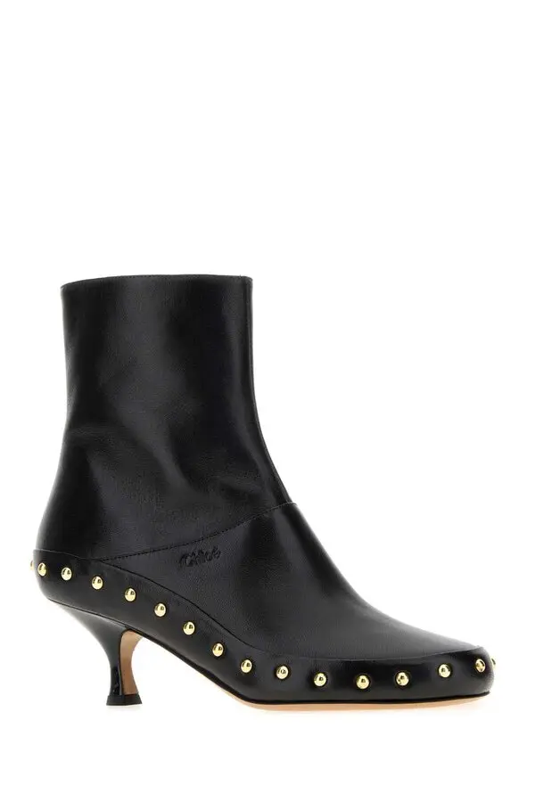 Chloé Leather Ankle Boots - Black