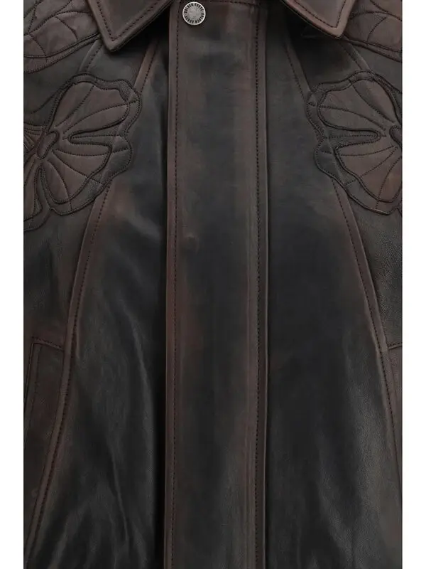 GOLDEN GOOSE Nappa Leather Bomber Jacket - Brown