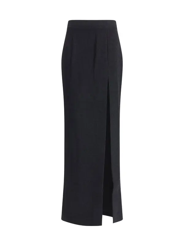 Alessandra Rich Tweed Long Skirt - Black