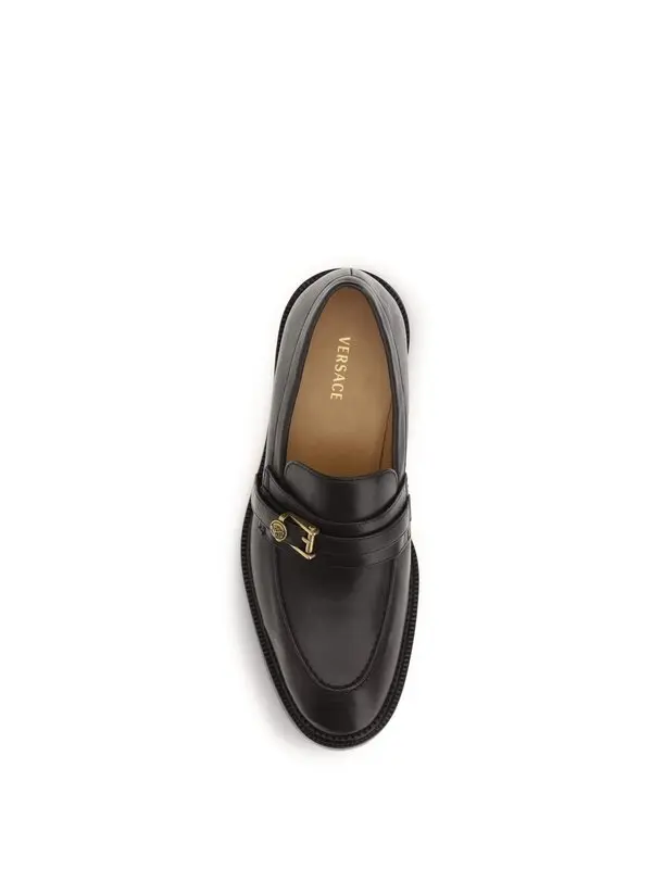 Versace Leather Loafers - Black