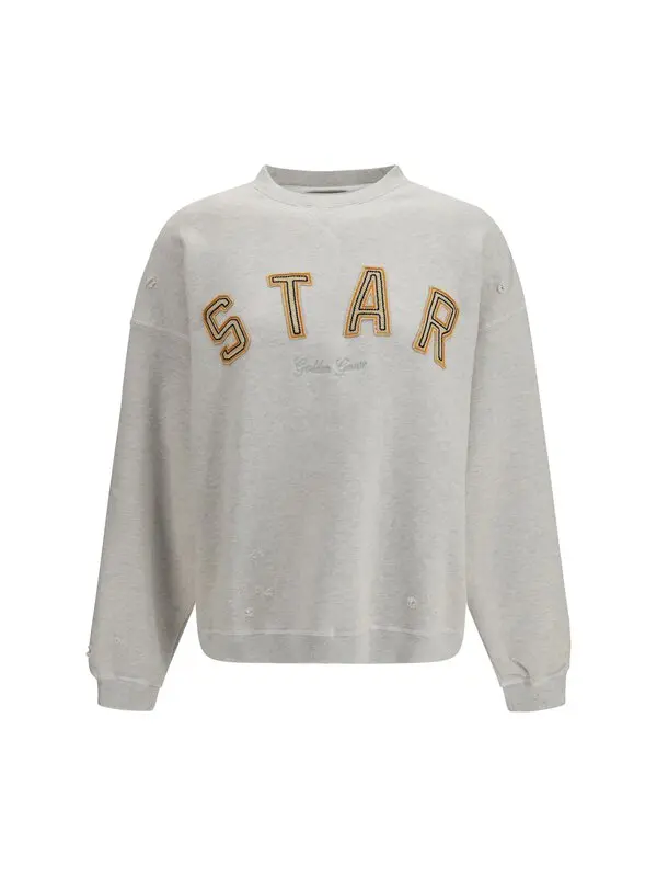 GOLDEN GOOSE Sweatshirt Crewneck In Cotton With Contrasting Logo - Gray