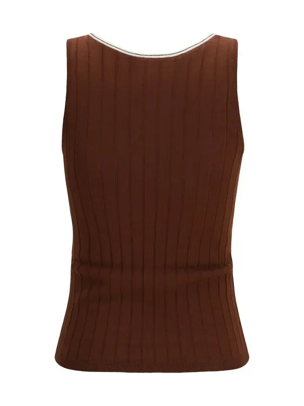 Brunello Cucinelli Ribbed Jersey Top - Multicolor
