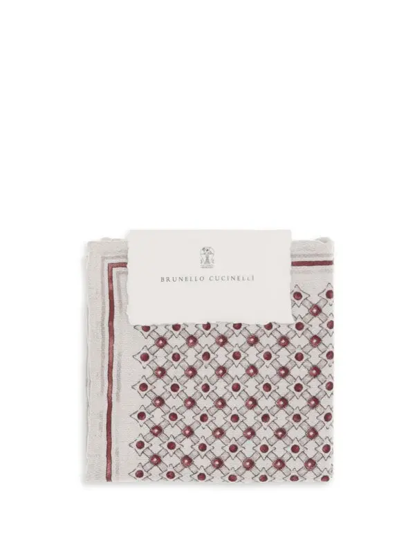 Brunello Cucinelli Silk Pochette With Geometric Pattern - Multicolor