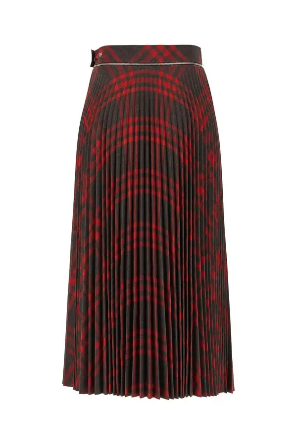 Burberry Pleated Midi Skirt - Multicolor