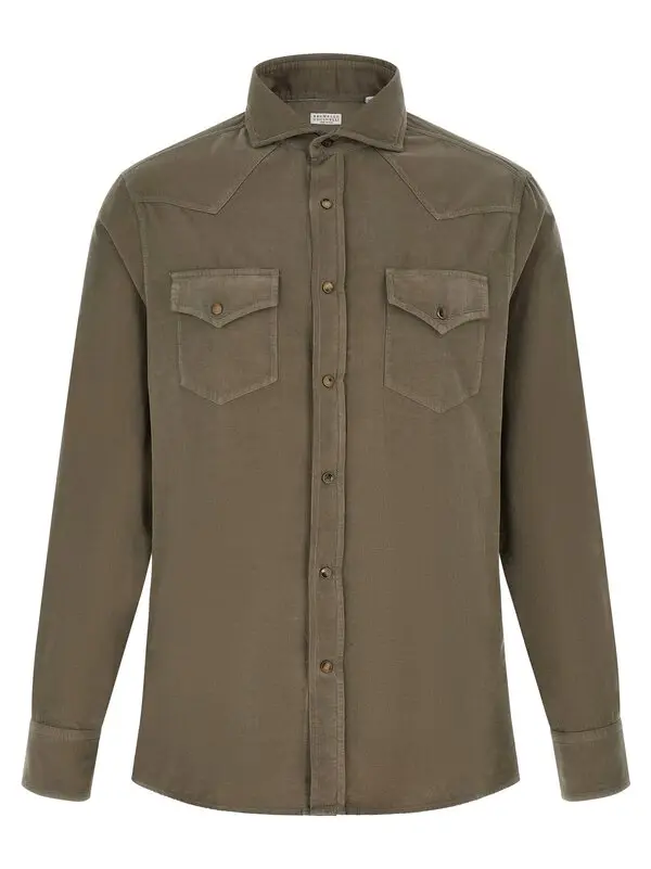 Brunello Cucinelli Corduroy Shirt - Green
