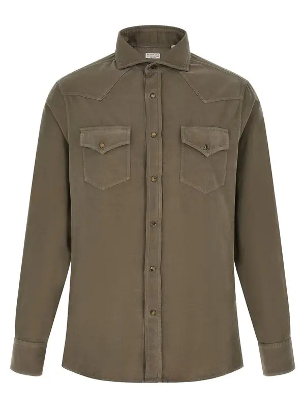 Brunello Cucinelli Corduroy Shirt - Green