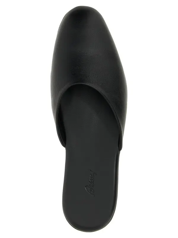 Brioni Leather Sabots