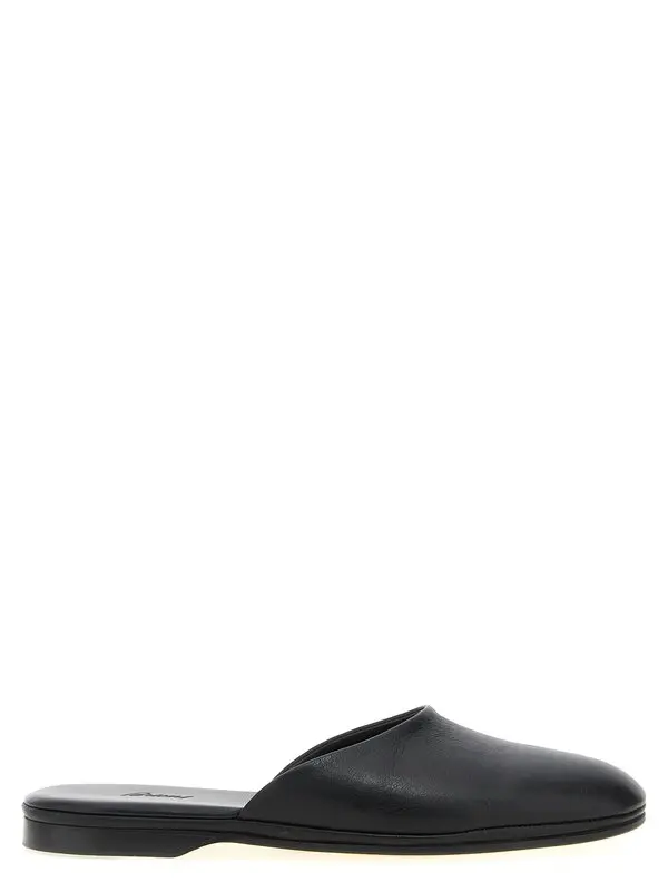 Brioni Leather Sabots - Black