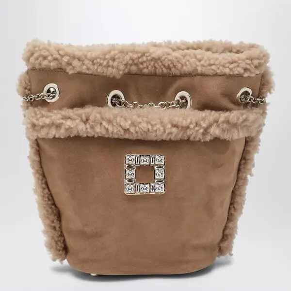 ROGER VIVIER Trã¨s Vivier Backpack In Suede And Shearling