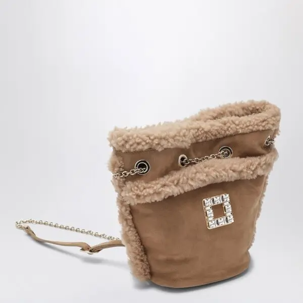 ROGER VIVIER Trã¨s Vivier Backpack In Suede And Shearling