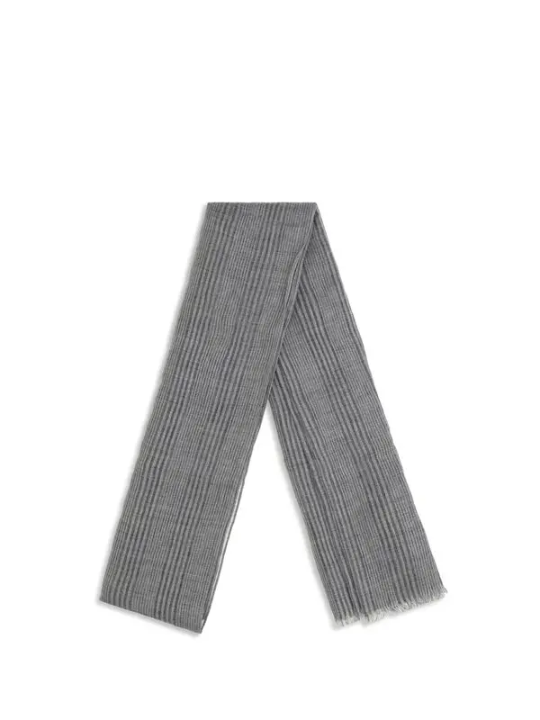 Brunello Cucinelli Linen Scarf With Lurex Details - Gray