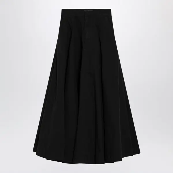 Balenciaga Cotton Ripstop Godet Maxi Skirt - Black