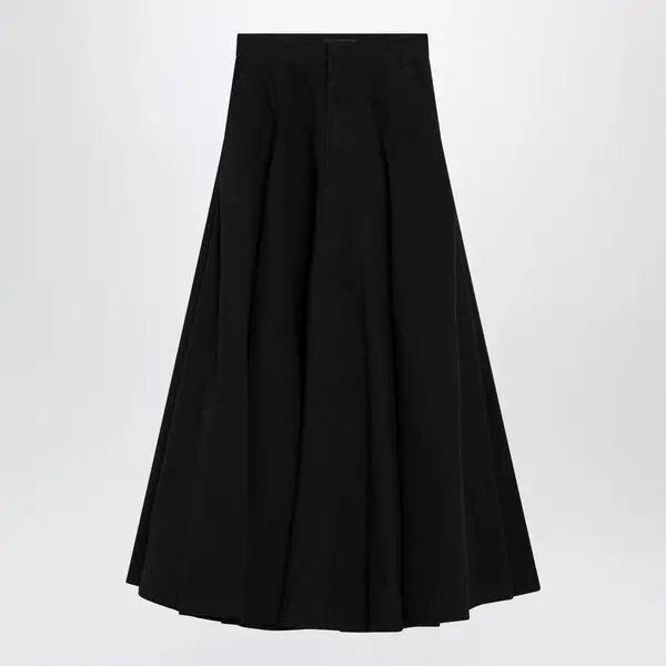 Balenciaga Cotton Ripstop Godet Maxi Skirt - Black