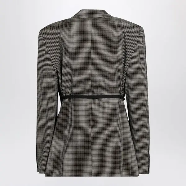 Balenciaga Gingham Checked Jacket - Green