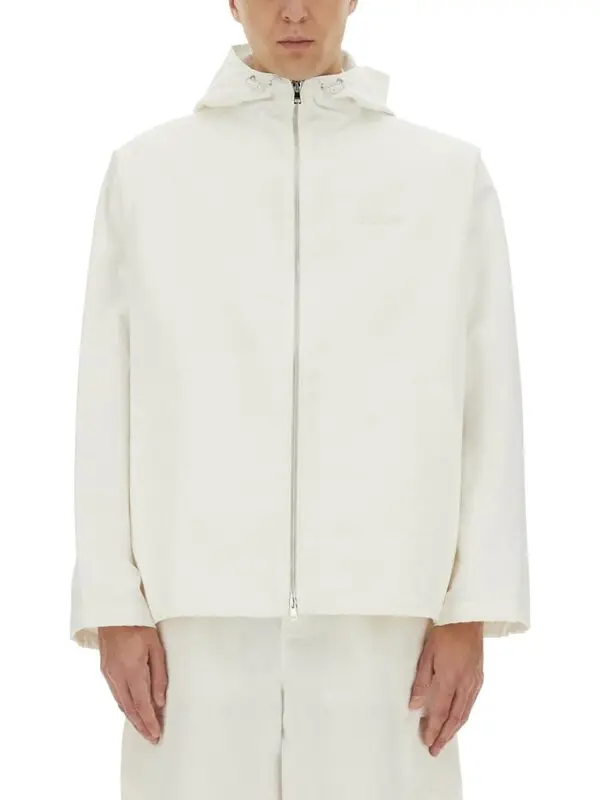 Gucci Cotton Zip Up Hooded Sweatshirt