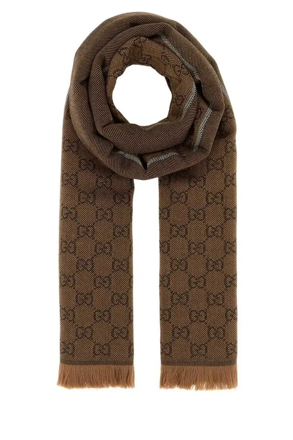 Gucci Camel Wool Scarf