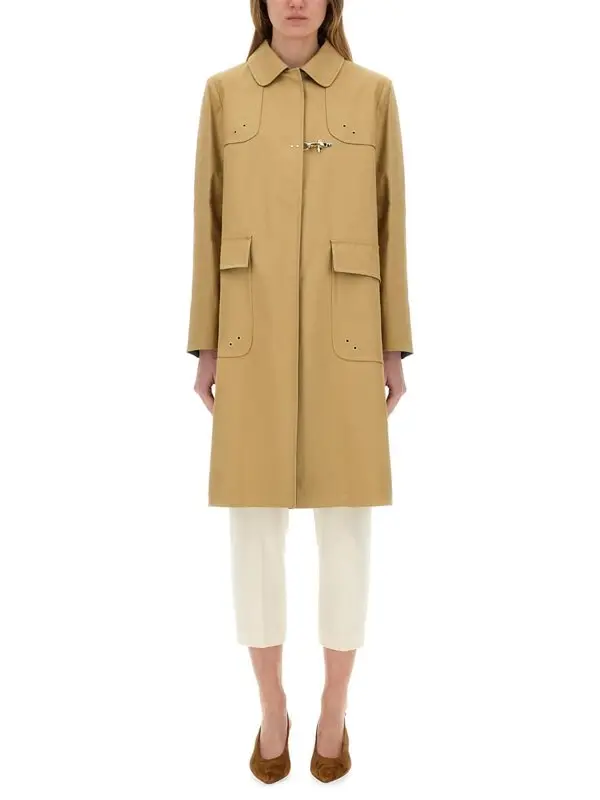 FAY Car Coat Coat - Cream