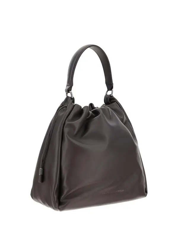 Brunello Cucinelli Leather Shoulder Bag - Brown