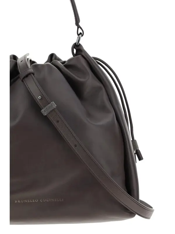 Brunello Cucinelli Leather Shoulder Bag - Brown