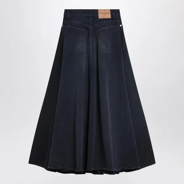 Balenciaga Maxi Godet Denim Skirt - Blue