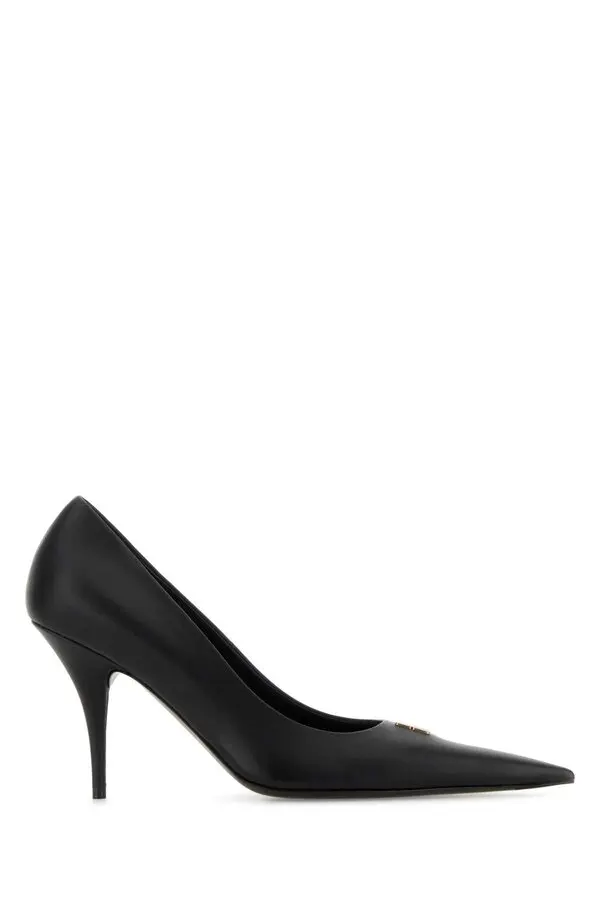 Balenciaga Leather Avenue Bb Editor 90 Pumps - Black