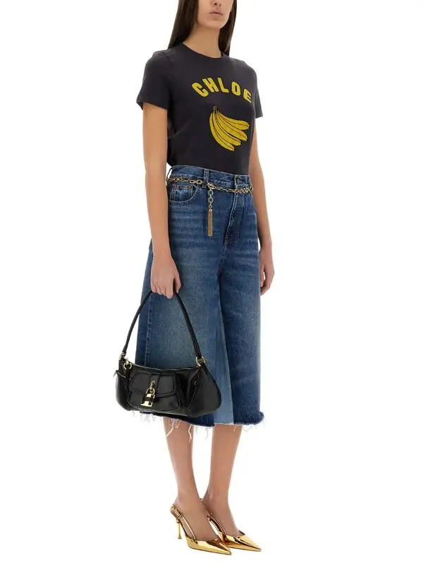 Chloé Patchwork Denim Bermuda Shorts