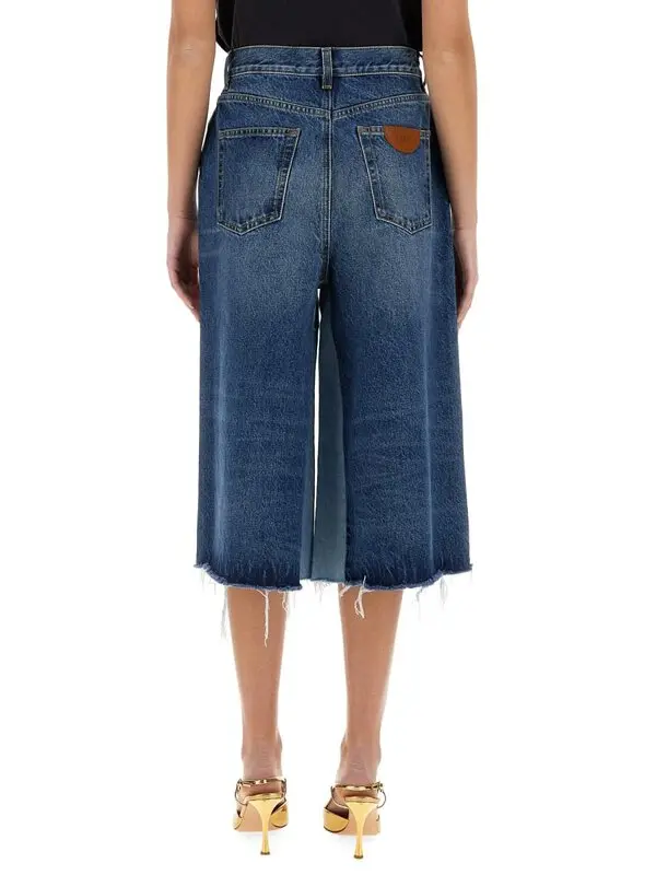 Chloé Patchwork Denim Bermuda Shorts