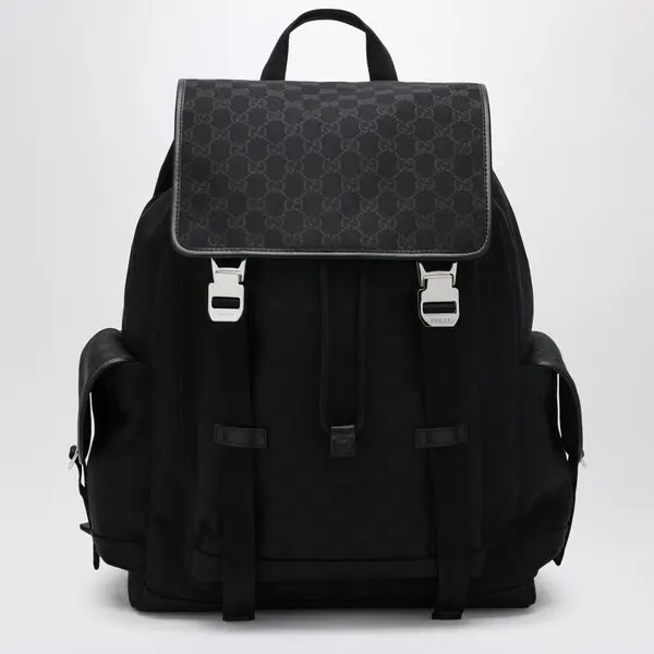 Gucci Large Gg Fabric Backpack - Black