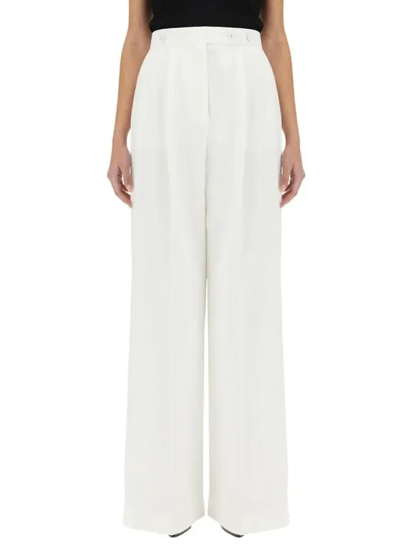 Givenchy Cotton Pleated Pants - White