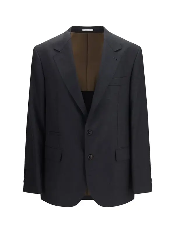 Brunello Cucinelli Wool Houndstooth Jacket - Black