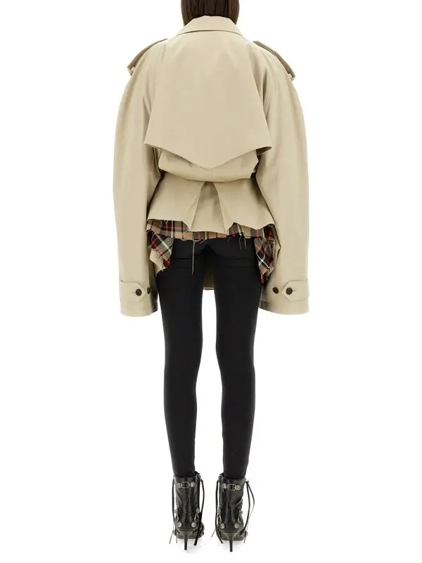Balenciaga Cropped Belted Trench Coat