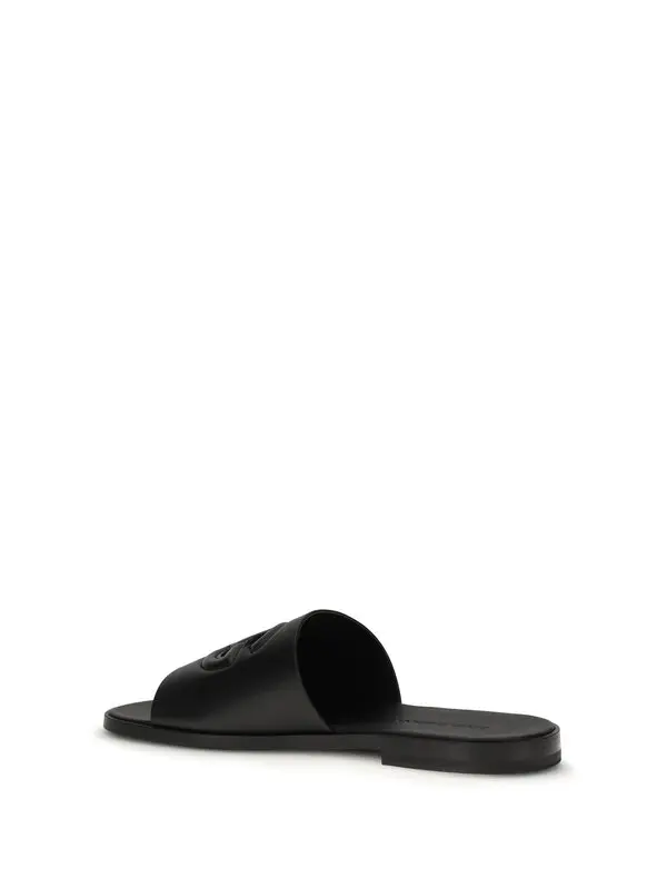 Dolce & Gabbana Logo Sandals - Black