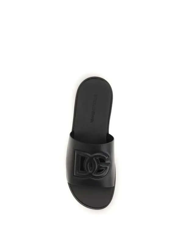 Dolce & Gabbana Logo Sandals - Black