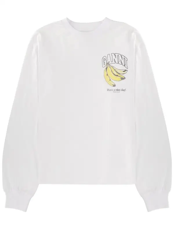 GANNI Sweatshirt With Logo - White