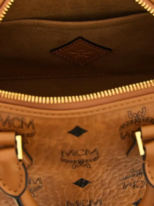Mcm Ella Boston Small Handbag - Brown