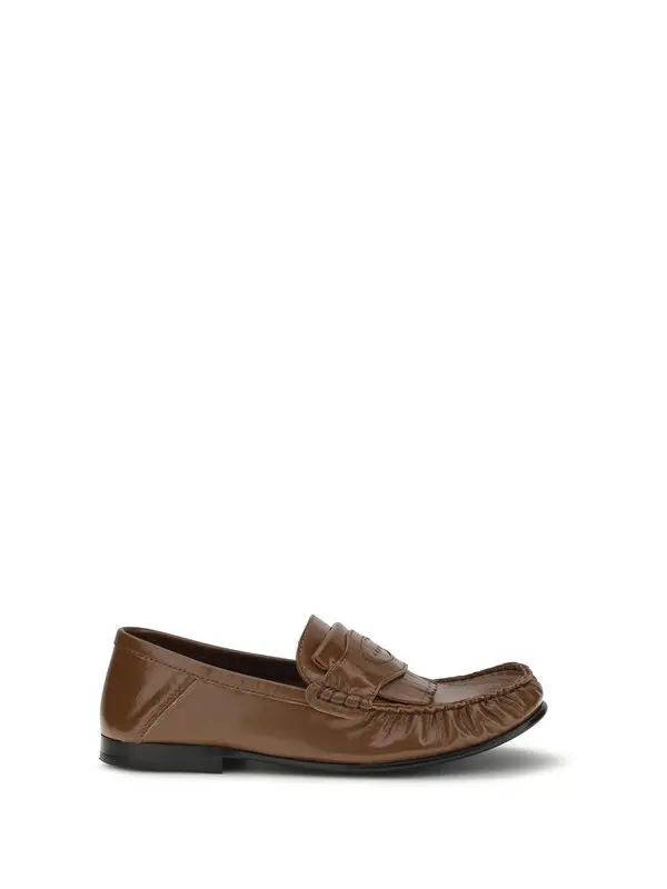 Marni Leather Loafers With Tassels And Foldable Heel - Brown