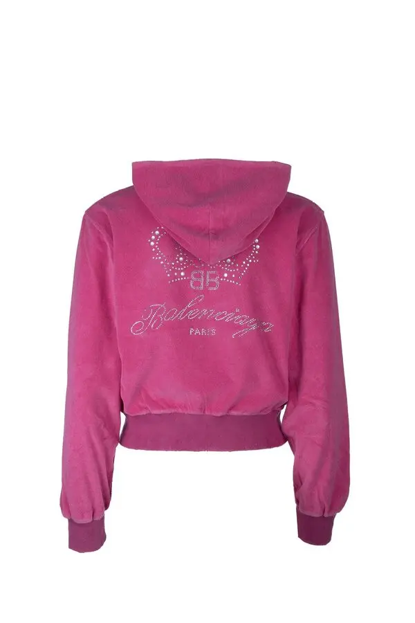 Balenciaga Full Zip Hooded Sweatshirt - Multicolor