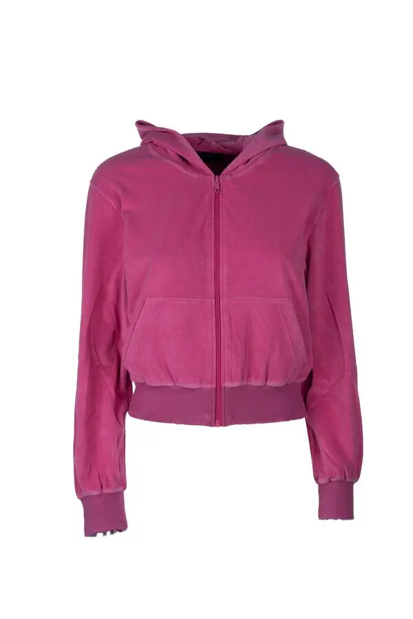 Balenciaga Full Zip Hooded Sweatshirt - Multicolor