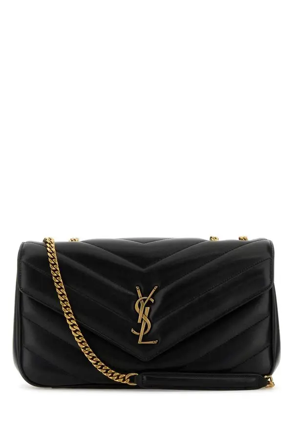 Saint Laurent Leather Medium Loulou Shoulder Bag - Black
