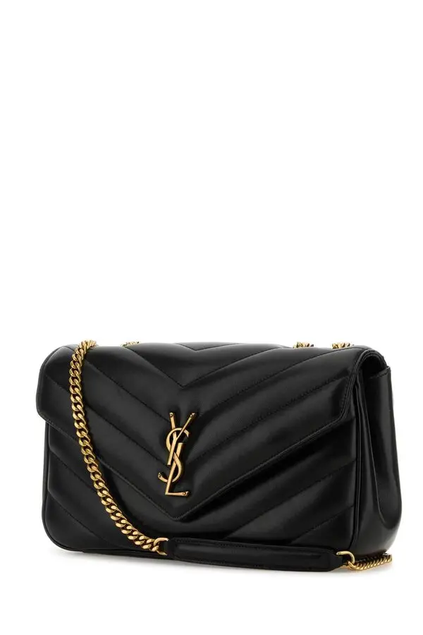 Saint Laurent Leather Medium Loulou Shoulder Bag - Black