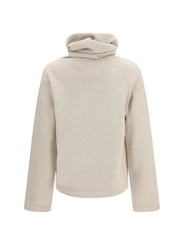 Alaïa High-neck Wool Jumper - Cream