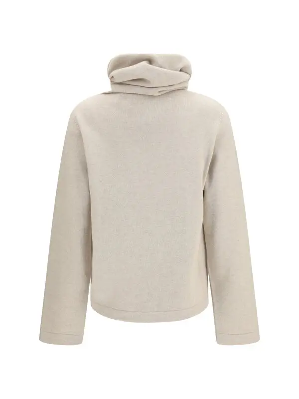 Alaïa High-neck Wool Jumper - Cream