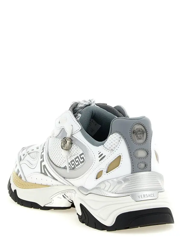 Versace Icaro' Mesh And Leather Fabric Sneakers