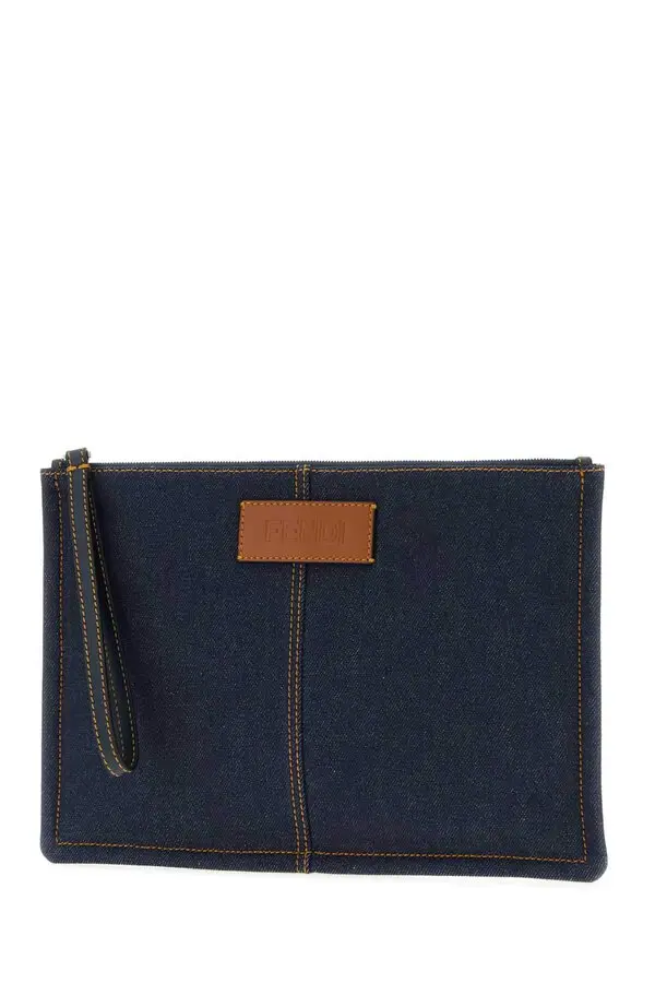 Fendi Denim Medium Clutch