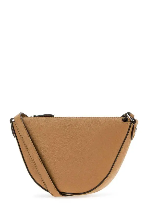Fendi Camel Leather Mini Melon Crossbody Bag